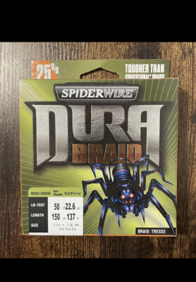 Spiderwire DuraBraid Braided Fishing Line~50 LB Test~Length 150 Yards ...