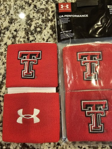 Under Armour Texas Tech TEAM ISSUED 2 Pack Wristbands Adult Unisex Red ...