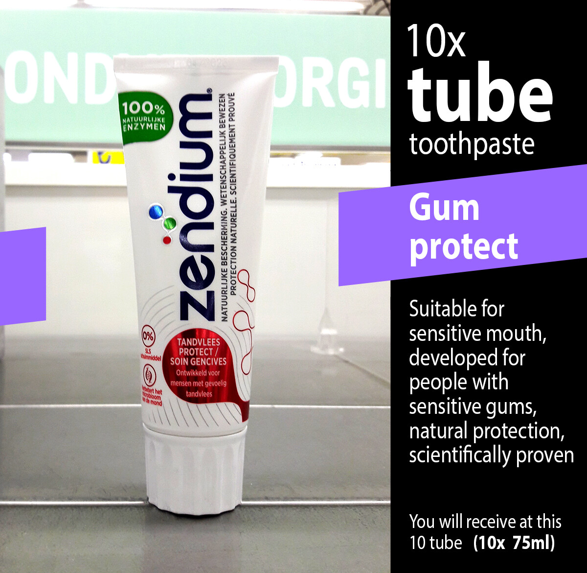 FREE SHIPPING 10x tube in 50/75ml Zendium toothpaste, protection ...