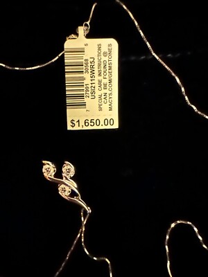 Necklace NWT from R.H. Macy & Co Fine Jewelry, White Gold Pendant with ...