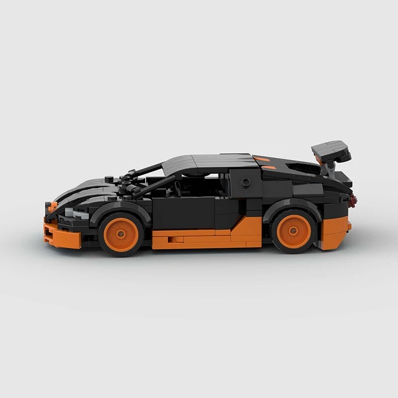 Brick Works Black Bugatti Veyron MOC LEGO Building Bricks Racing Sports ...