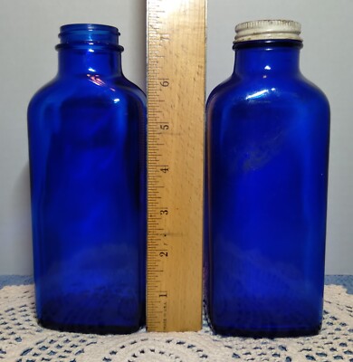 Lot of 2 Vintage Phillips Milk Of Magnesia Cobalt Blue Glass Bottles | eBay