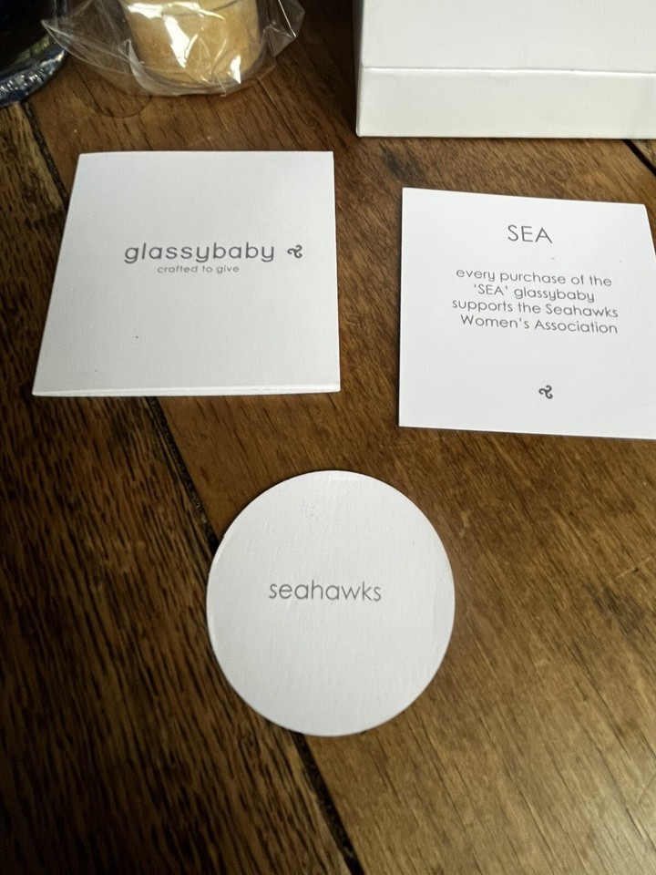 Glassybaby 2021 Seahawks SEA #2235 Candle Votive Original Box, Sticker ...