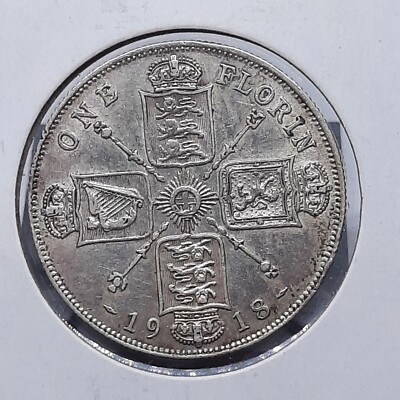 Great Britain England UK 1918 SILVER 1 Florin King George V Coin | eBay