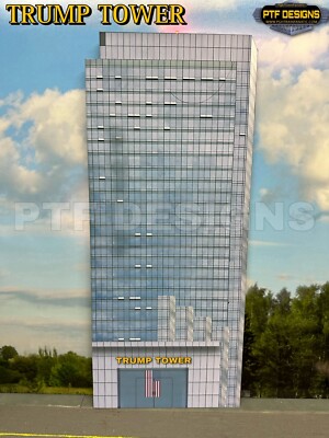 O Scale TRUMP TOWER Building Flat/ front w/LED - scratch built Lionel ...