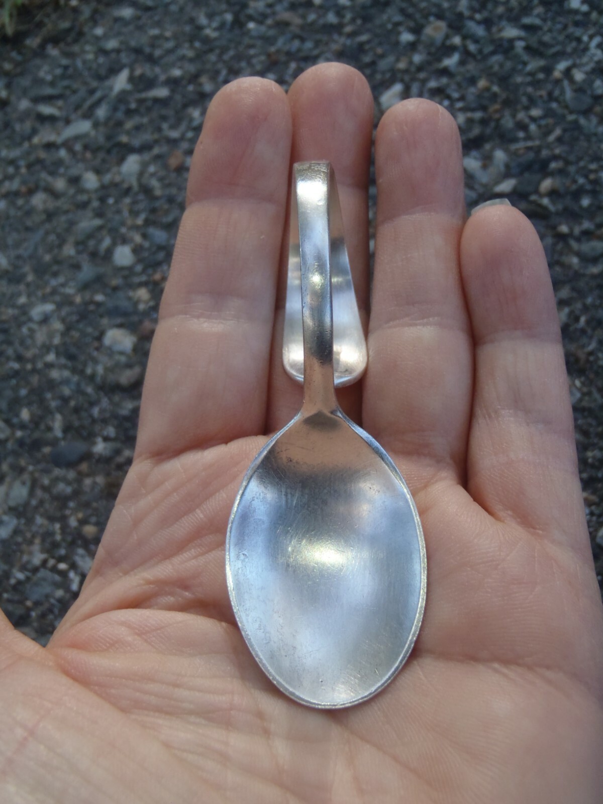 Lunt curved handle baby spoon with name Allan, sterling VINTAGE | eBay