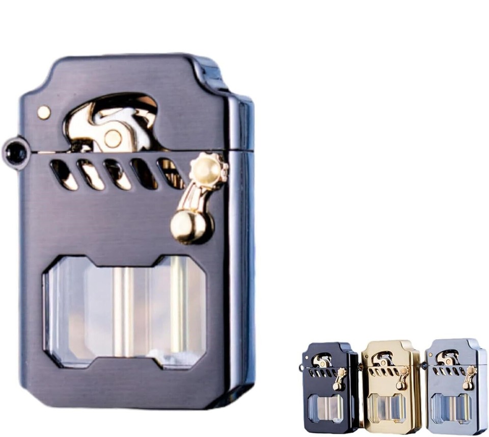 New Mecha Metal Rocker Lighter(No Fuel),Retro petrol Windproof Lighter ...