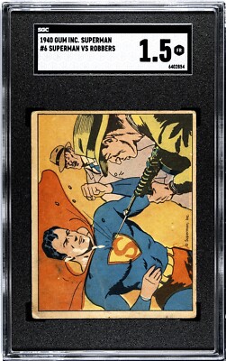 1940 Gum Inc Superman Superman, Superman Vs The Bank Robers #6 SGC 1.5 ...