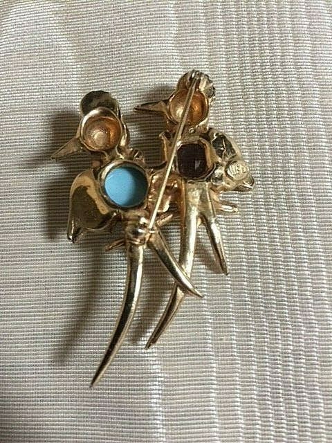MID CENTURY COLLECTORS WEISS PIN TWO BIRDS ON A BRANC… - Gem