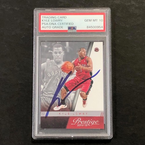 2014-15 Panini Prestige #7 Kyle Lowry Signed Card AUTO 10 PSA Slabbed ...