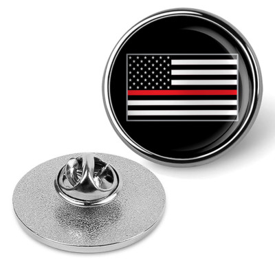 First Responder Firefighter Thin Red Line American Flag Brooches & Pins ...