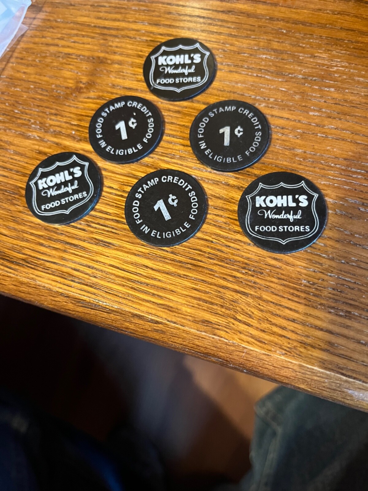 6 Vintage Kohl's Wonderful Food Stores 1 cent Food Stamp Credit Tokens ...