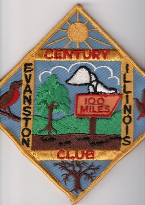 BSA Patch, Evanston Illinois Century Club Trail Hiker Patch, "100 Miles ...