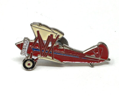 LAPEL PIN Red Bi-Plane Airplane Aviation Taildragger | eBay
