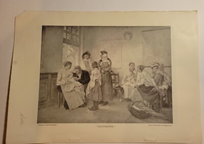 1894 Vaccination children receiving shot vintage original magazine ...