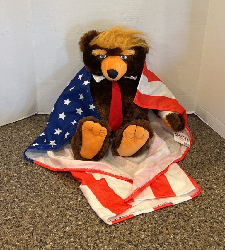 Trumpy Bear Deluxe President Donald Trump Plush 22” With US Flag Cape ...