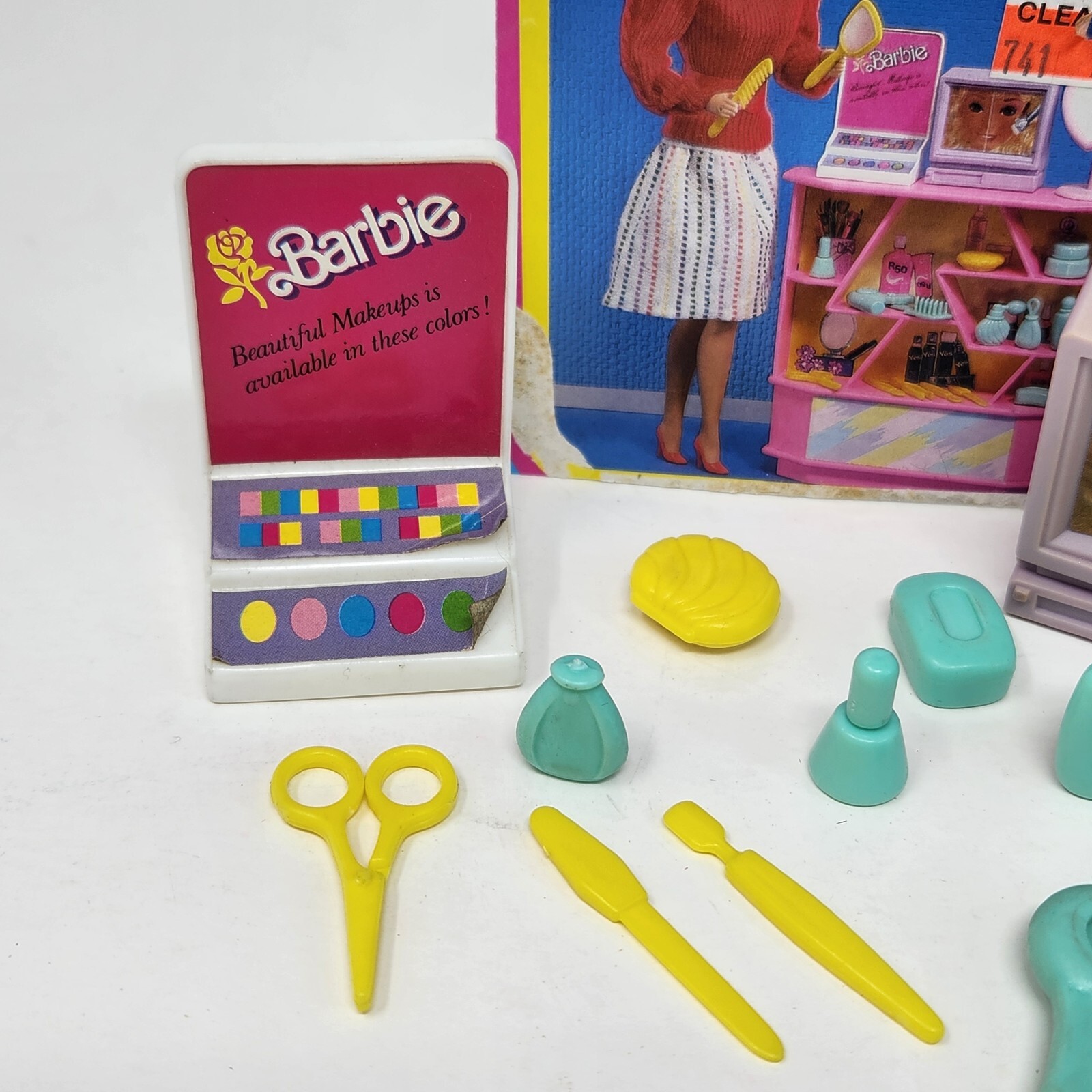 VINTAGE 1990 BARBIE BEAUTY CENTER # 7397 MAKEUP COSMETICS ACCESSORIES ...