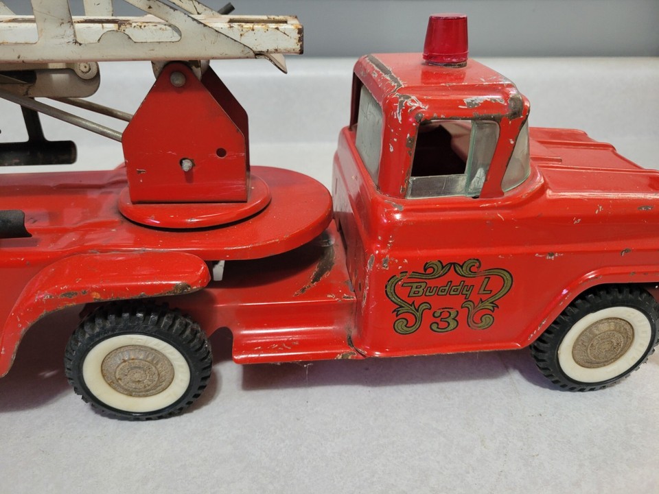 Vintage Antique Buddy-L Fire Department Metal Toy Truck Tonka Structo ...