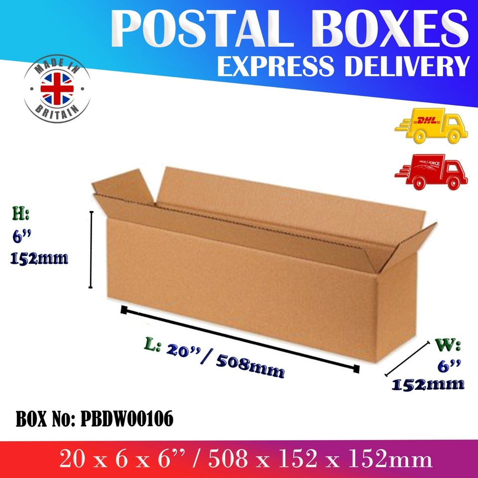 LONG Cardboard Packing Posting Shipping Box POSTAL BOXES Single/Double ...