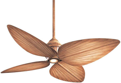 F581-BG Downrod Mount, 4 White / Cream Blades Ceiling Fan with 52 Watts ...