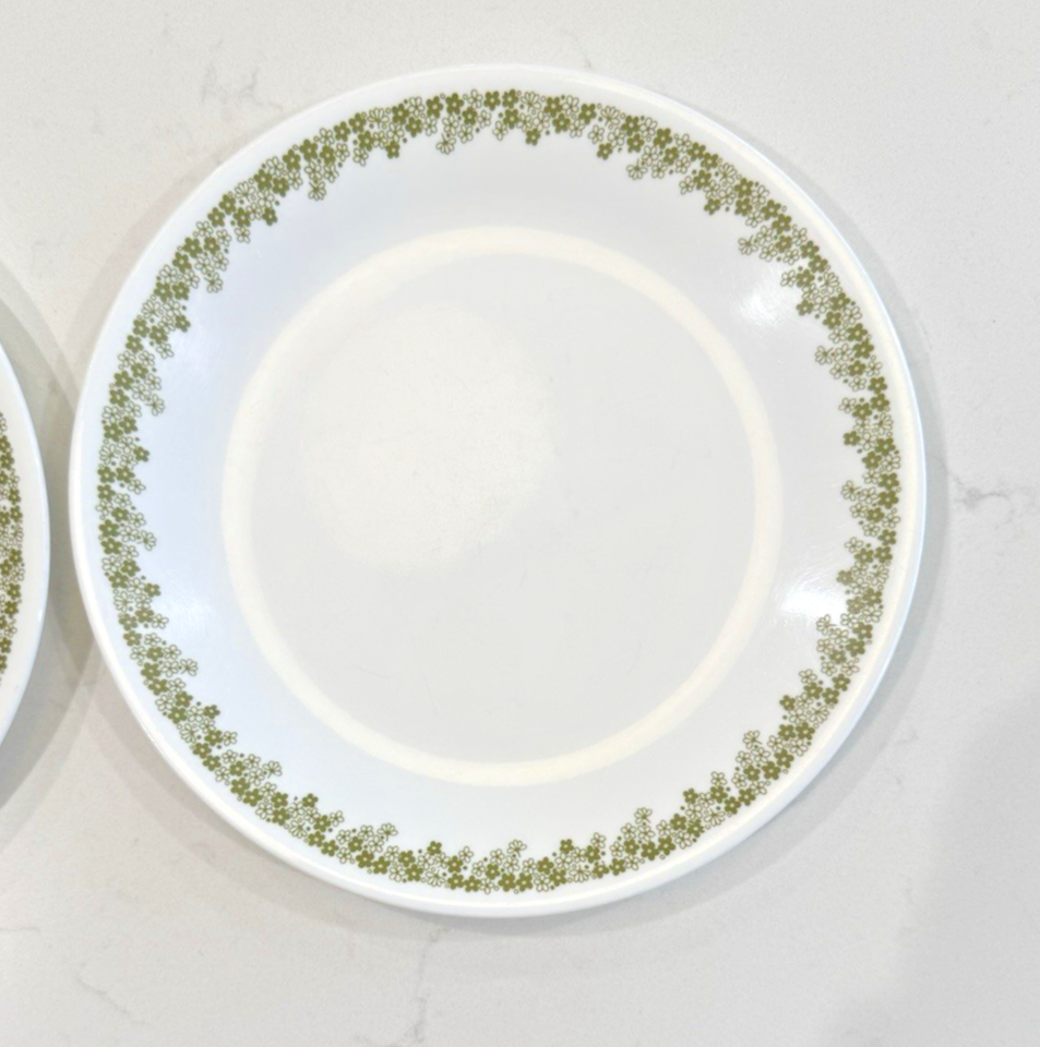 Set of 2 CORELLE SPRING BLOSSOM GREEN Dinner Plates 10 1/4" Vintage ...