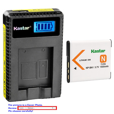 Kastar Battery LCD Charger for Sony NP-BN1 BC-CSN & Sony Cyber-shot DSC ...
