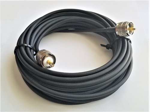 25' feet Coax Low Loss Cable RG58 Stranded Bare Copper UHF Male PL259 ...