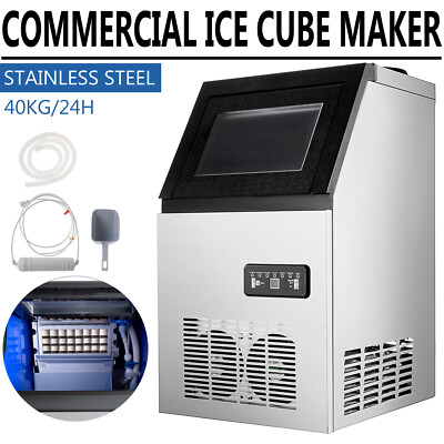 Commercial Grade Ice Maker 90lbs/24h Automatic Clear Cube Ice Making ...