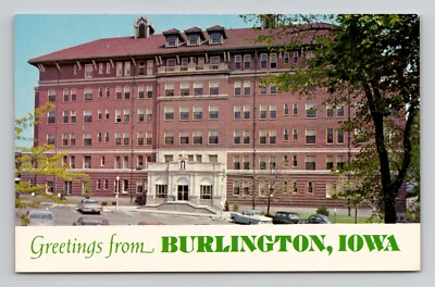 Postcard Vintage Chrome Mercy Hospital, Burlington, Iowa Greetings | eBay