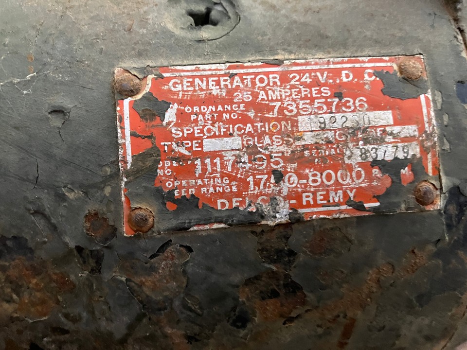 1950s deuce and a half generator Delco 1117495 M37 M135 M211 army truck ...