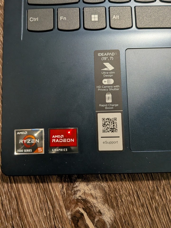 Lenovo IdeaPad 1 15" AMD Ryzen 5 7000, Radeon, Blue, HD Camera, Rapid ...
