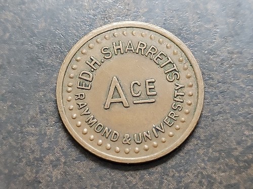 Vintage Ed. H Sharrets Ace Good For 5 Five Cents in Trade Token Coin ...