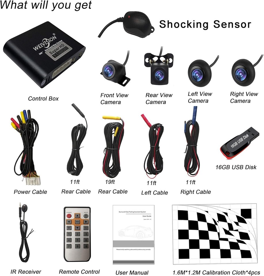 360 Degree Bird View Car Camera 1080P HD DVR Surround | eBay