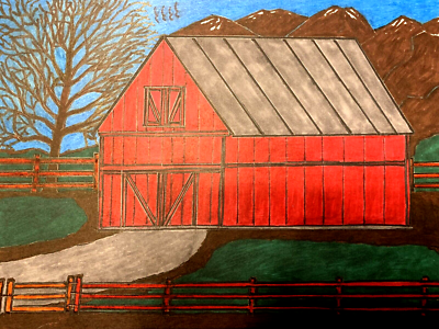 Country Farm Barn Drawing Plan
