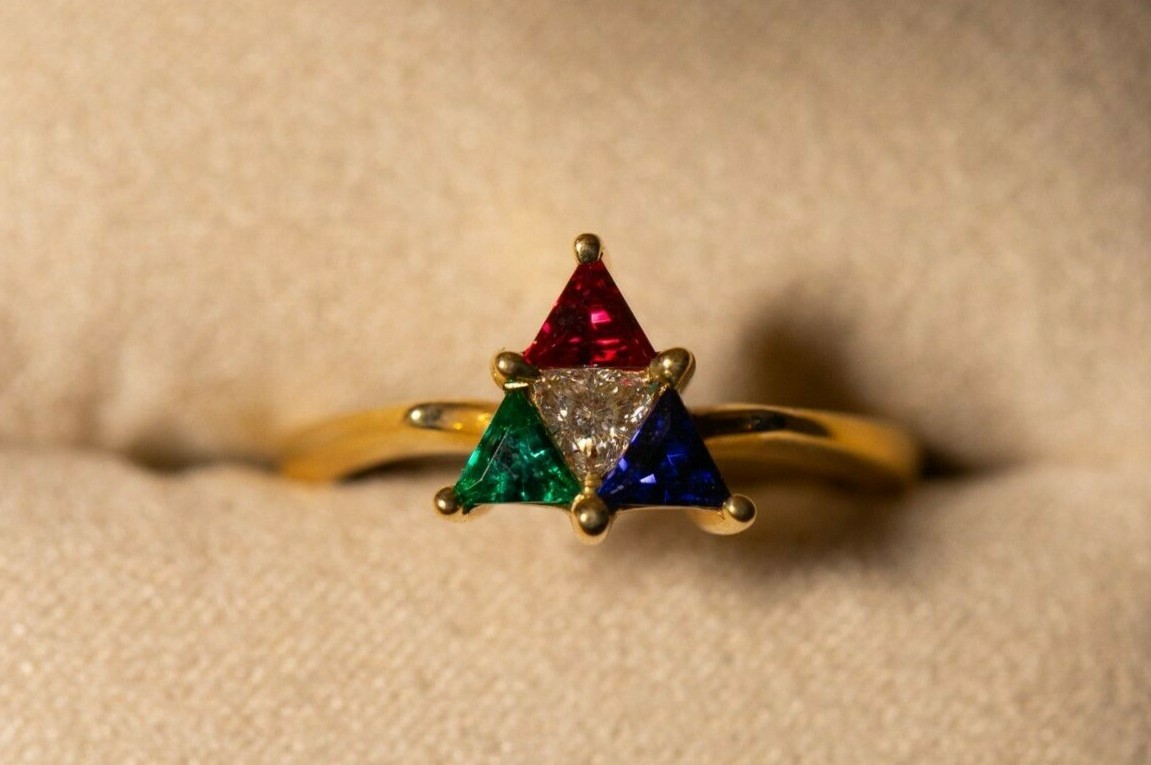 Triforce Wedding Ring Adreamz 8mm Black Mens Spinner Legend Of Zelda