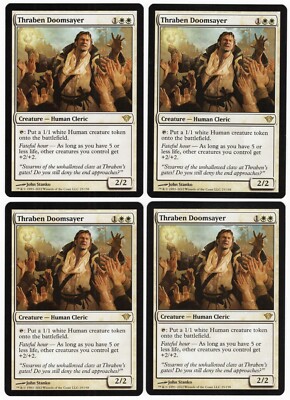 Thraben Doomsayer x4 4x 2012 Dark Ascension PLAYSET White Creature MTG ...