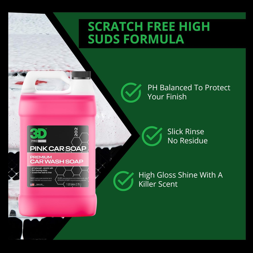 Pink Car Soap – 1 Gallon |Ph Neutral Car Wash Soap with High Suds ...