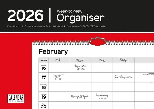 Carousel Worldwide, Essential Week-to-view 2026 A4 Wall Calendar ...