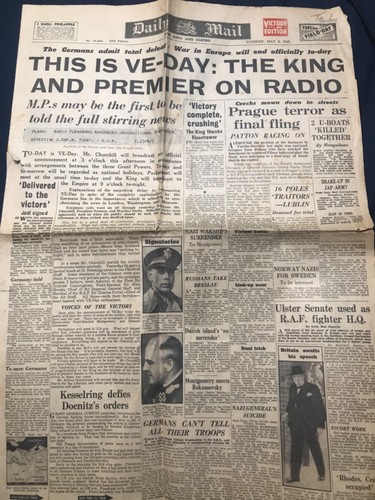 Original Daily Mail newspaper - VE Day 1945 8th may | eBay
