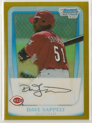 Dave Sappelt 2011 Bowman Chrome Prospect Gold Refractor #d 23/50 ...