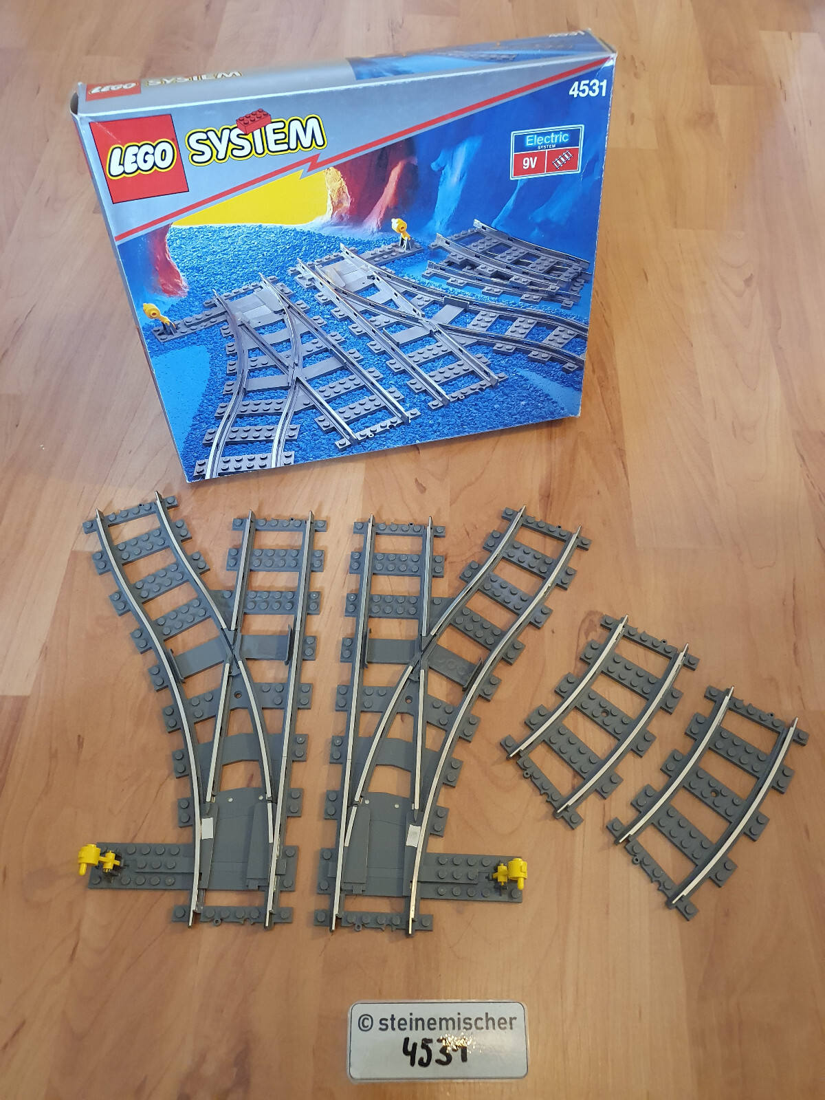 LEGO 4531 - 9V Eisenbahn Weichen Manual Points Switch Tracks Rails OVP ...