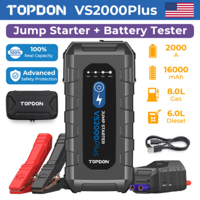 Portable VS2000Plus Battery Booster Pack Charger Power Jump Starter Box ...