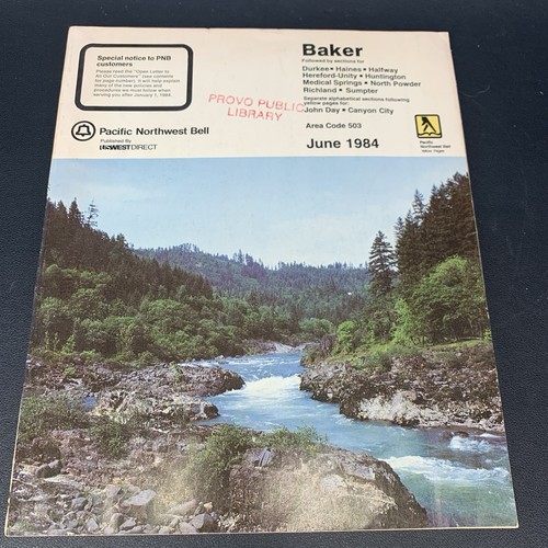 Vtg 1984 Baker Oregon Telephone Directory Phone Book Area 503. G | eBay