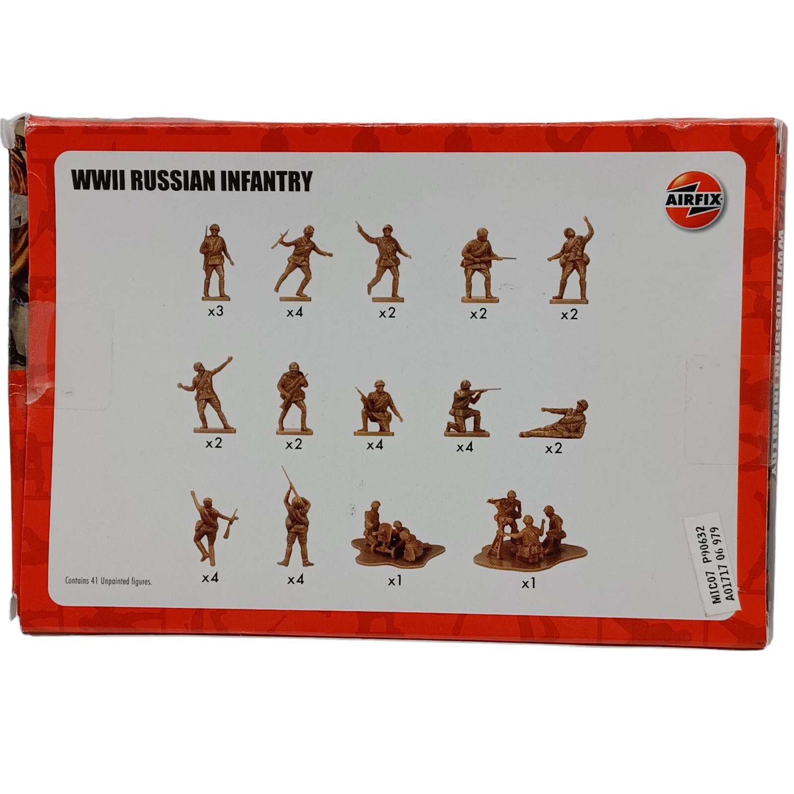 Airfix 1:72 Scale WWII Russian Infantry 41 Unpainted Soldier Figures ...