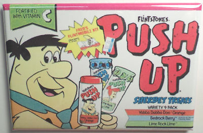 Flintstones Push Up MAGNET 2" x 3" Refrigerator Locker Vintage Ice ...