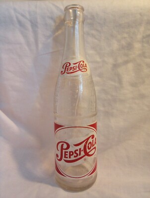 Vtg Pepsi Bottle 1957 New York ACL Embossed Red White Single Dot Nice ...