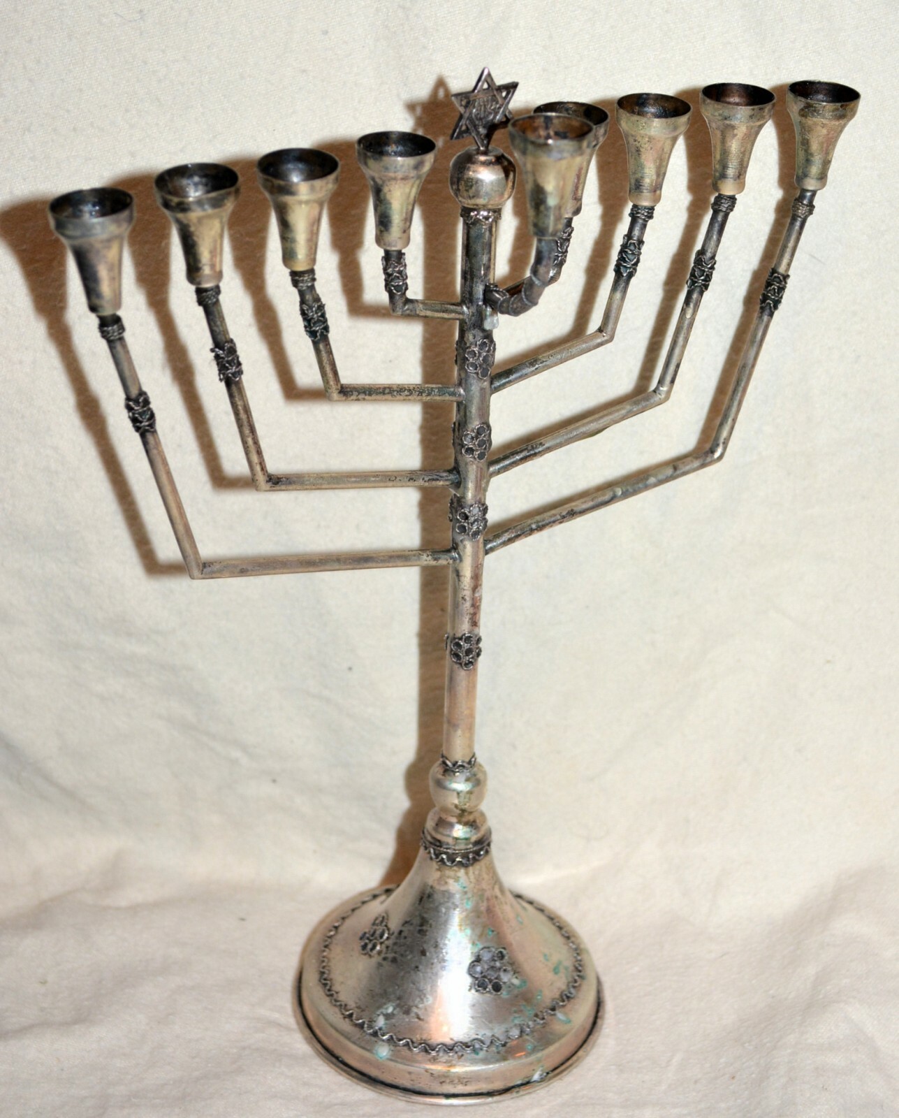 Judaica Sterling Silver Hanukkah Menorah removable shamash for 8 or 9 ...