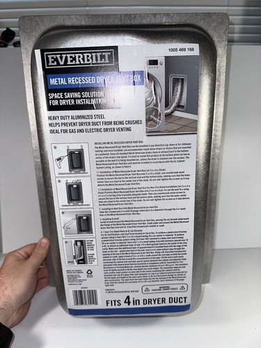 Everbilt Metal Recessed Dryer Vent Box 12" W x 17.75" L | eBay