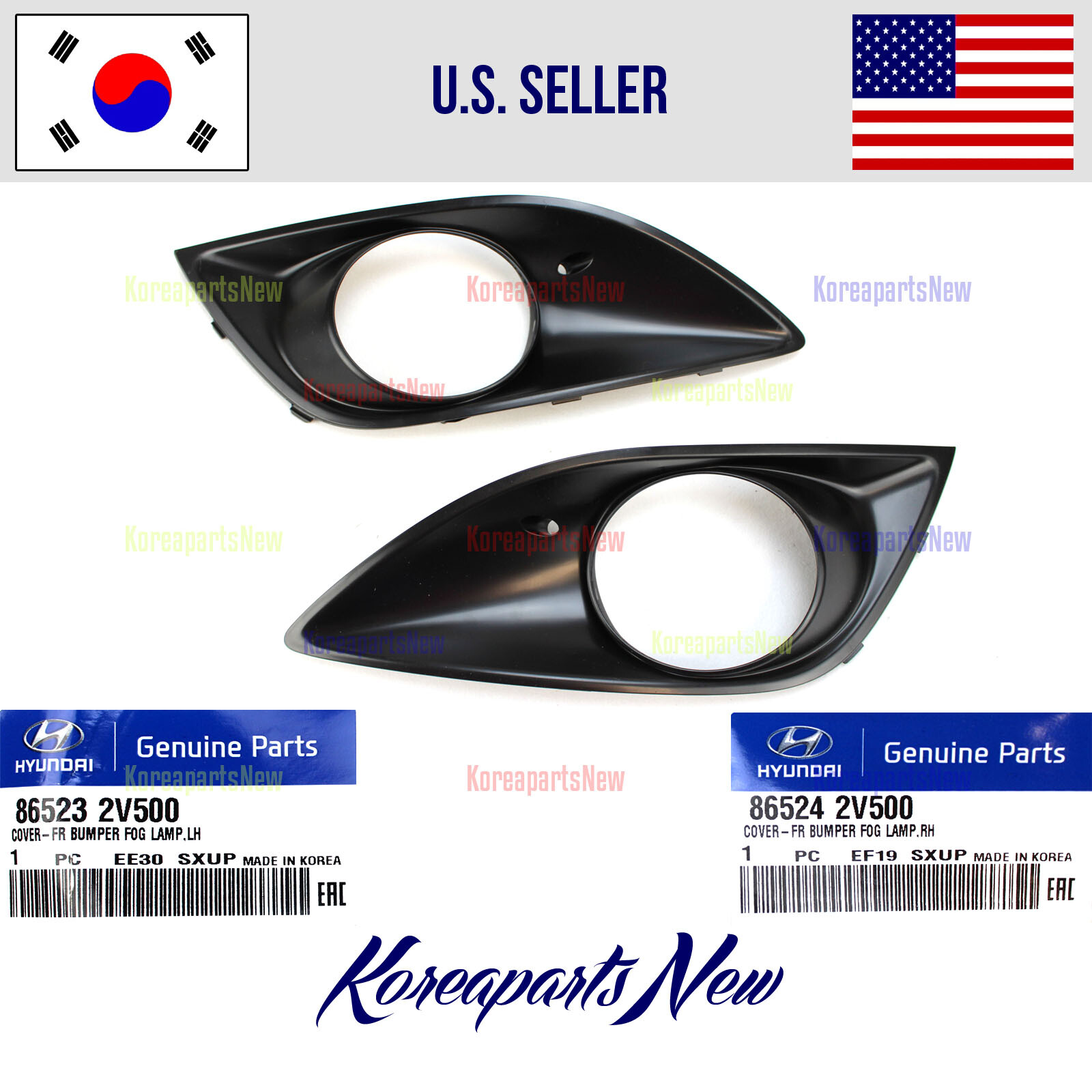 FRONT Bumper Fog Lamp Cover Bezel Right & Left ⭐OEM⭐ Veloster Turbo ...