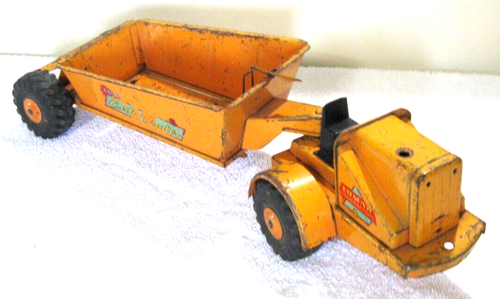 VINTAGE MARX LUMAR PRESSED STEEL BELLY DUMP SCRAPER EARTH MOVER ...